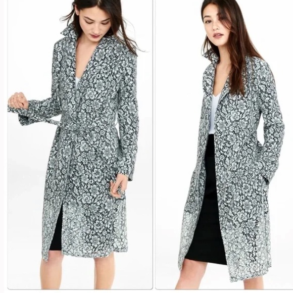 Express | Jackets & Coats | New Express Black And White Lace Trench ...
